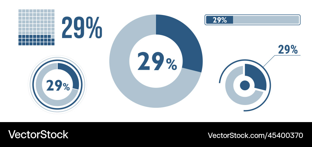 29 Percent Data Chart Set Royalty Free Vector Image