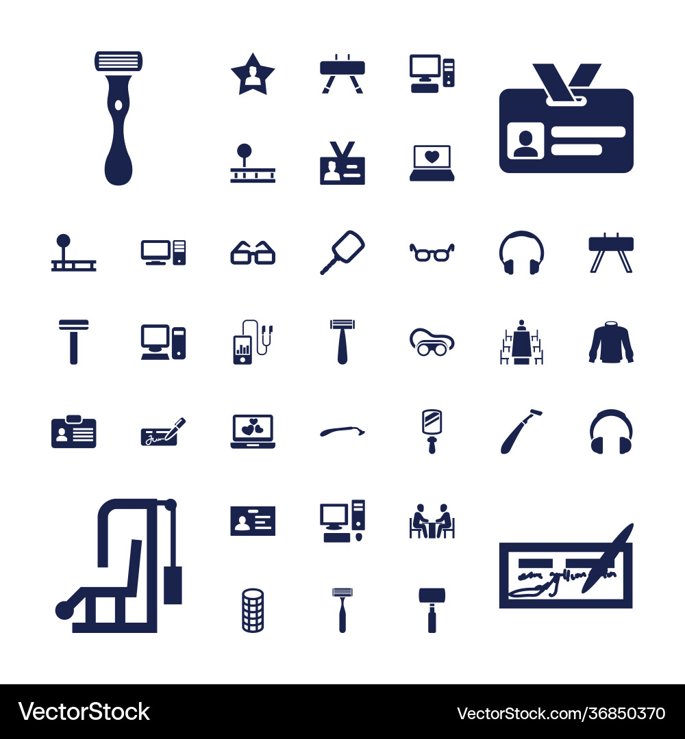 37 persönliche Icons Lizenzfreies Vektorbild