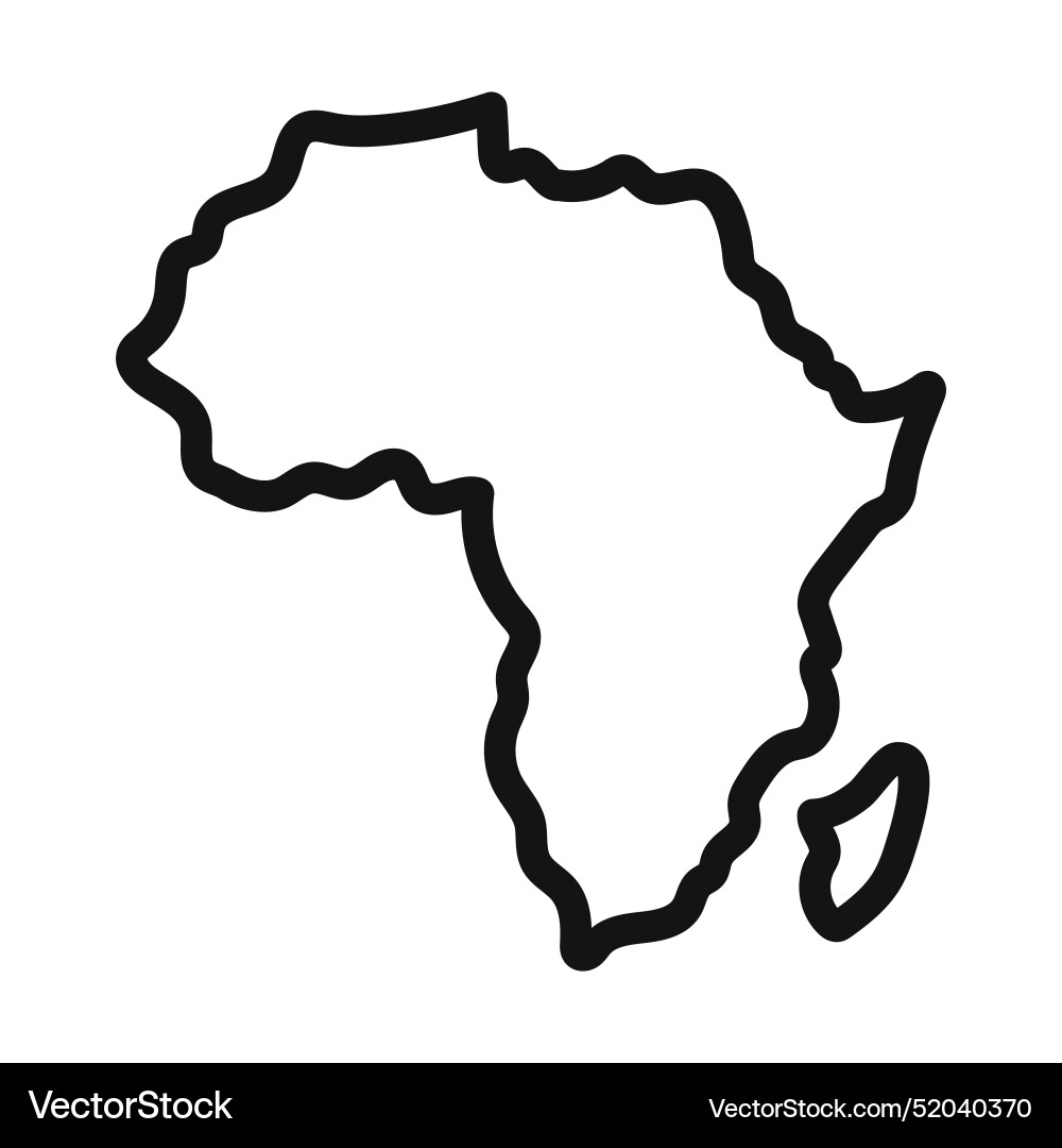 Africa map icon black and white sign Royalty Free Vector
