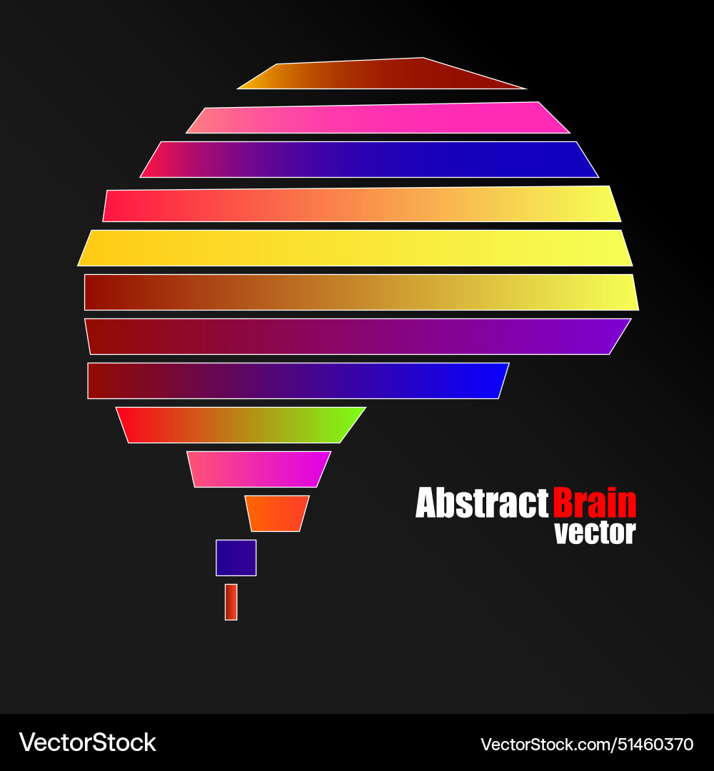 Brain logo of colorful lines Royalty Free Vector Image