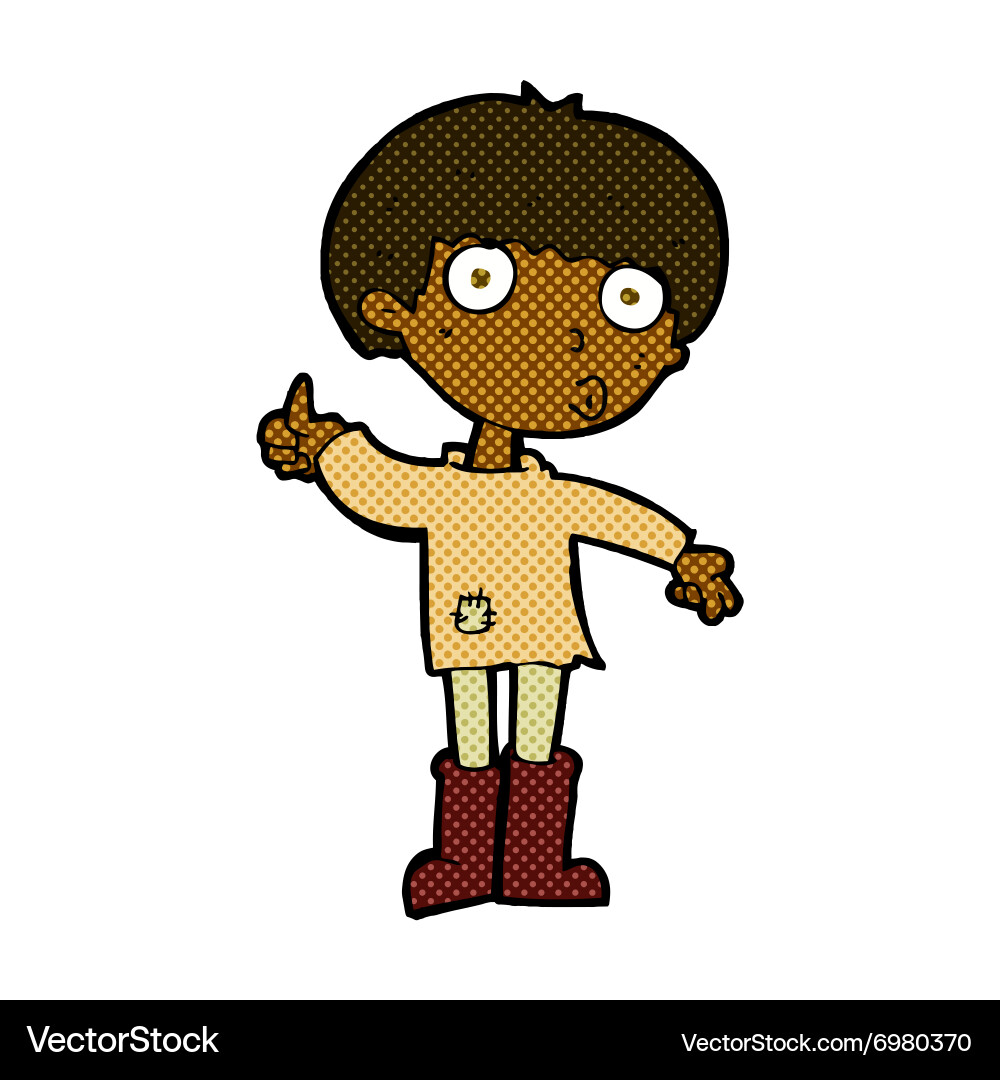 Comic cartoon boy asking question Royalty Free Vector Image