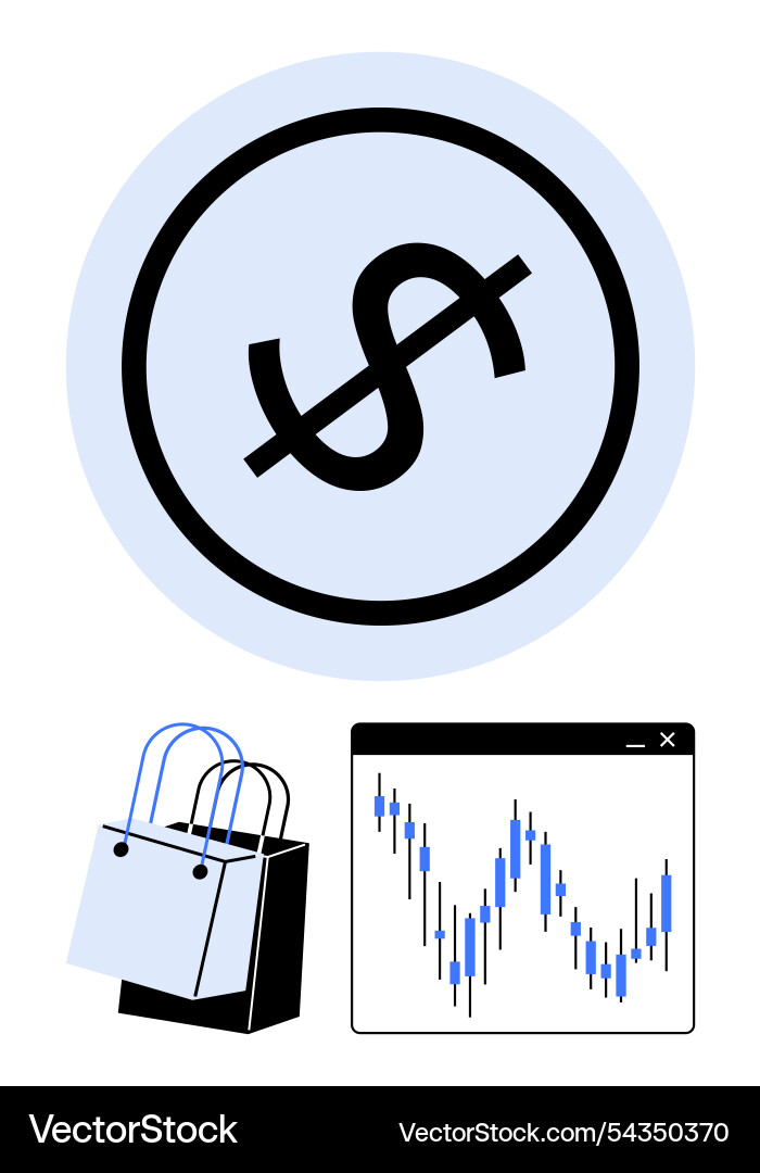 Financial growth displayed with dollar sign Vector Image