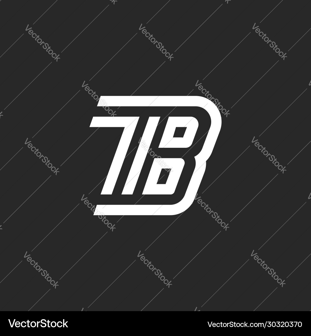 Initials tb letters monogram two t and b Vector Image