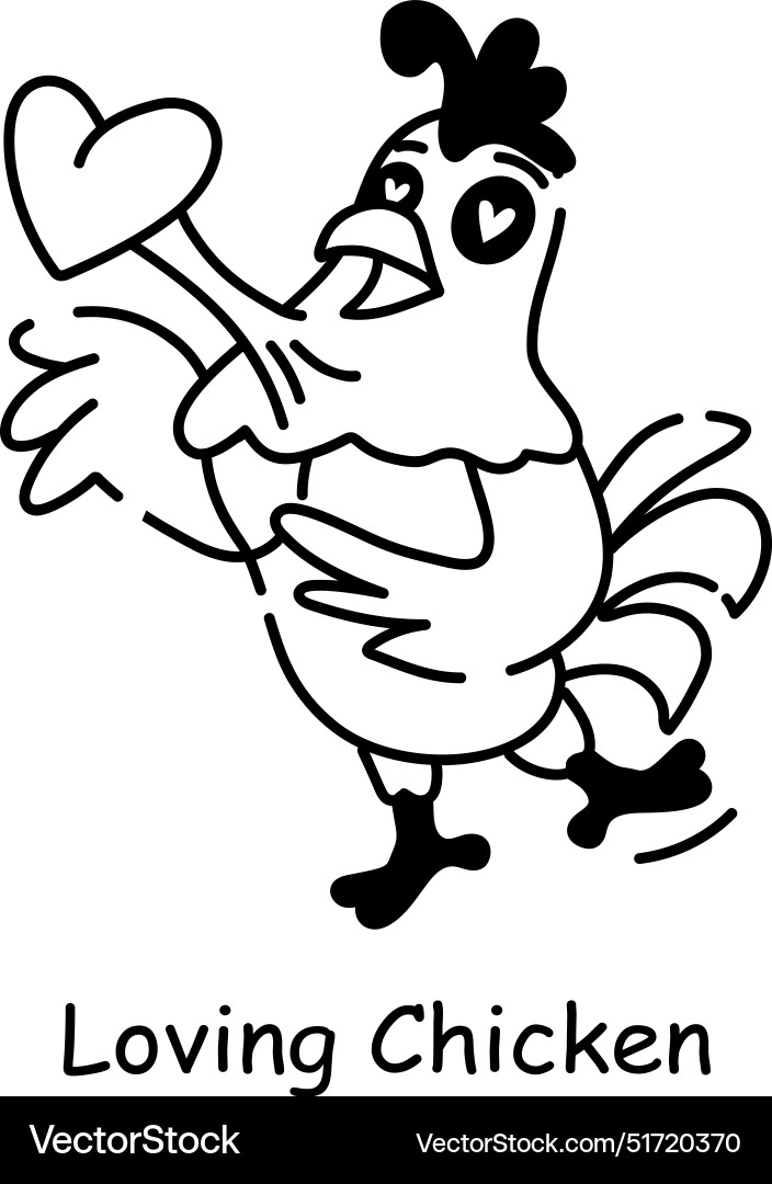 Loving chicken Royalty Free Vector Image - VectorStock