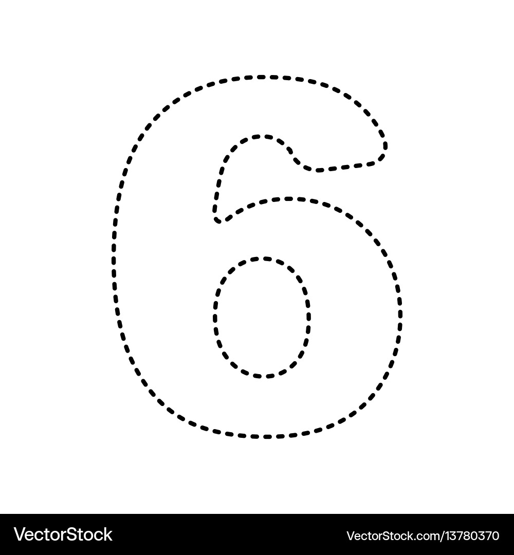 Number 6 sign design template element Royalty Free Vector