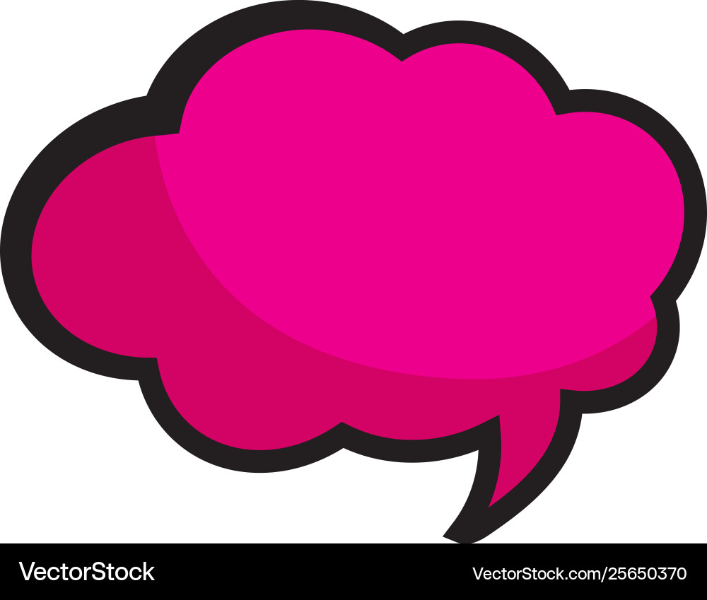 Pop art pink thinking bubble cartoon Royalty Free Vector