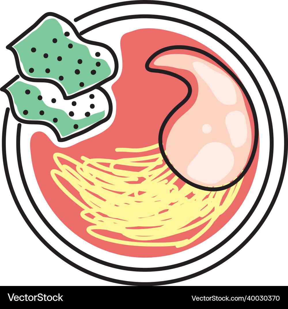 Ramen food oriental Royalty Free Vector Image - VectorStock