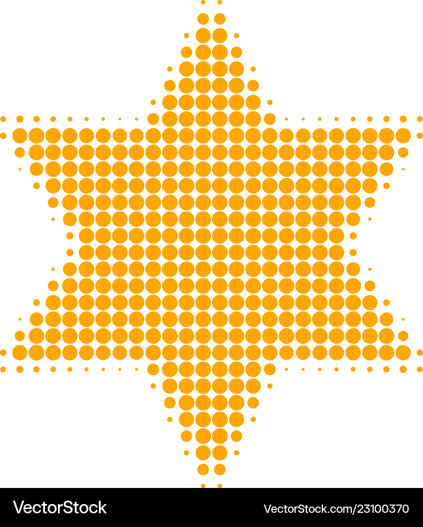 Six corner star halftone dotted icon Royalty Free Vector