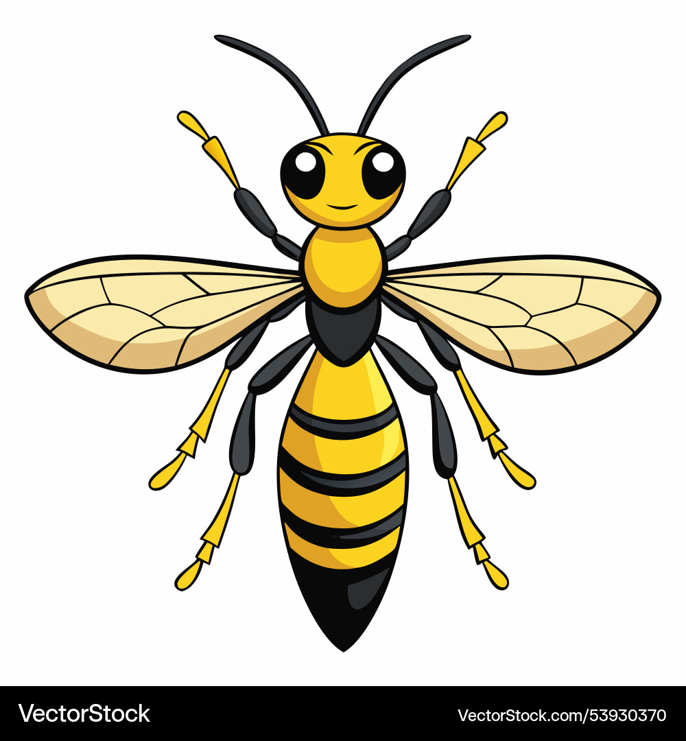 Wasps flat design animal Royalty Free Vector Image