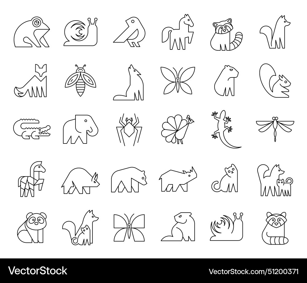 Animals logos collection Royalty Free Vector Image