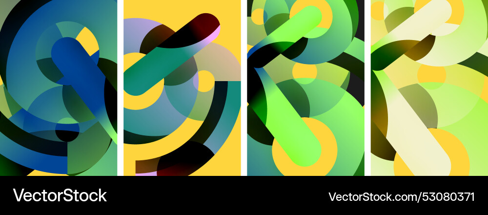 Circle geometric abstract posters Royalty Free Vector Image