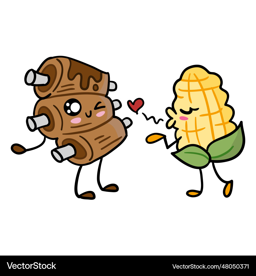 Corn ribs love Royalty Free Vector Image - VectorStock