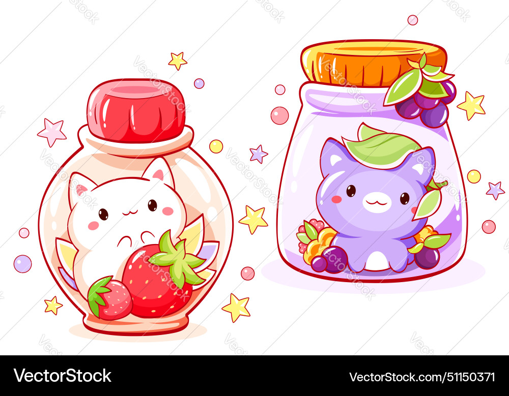 Cute Cat in Glass Bottle Royalty Free Vector Image