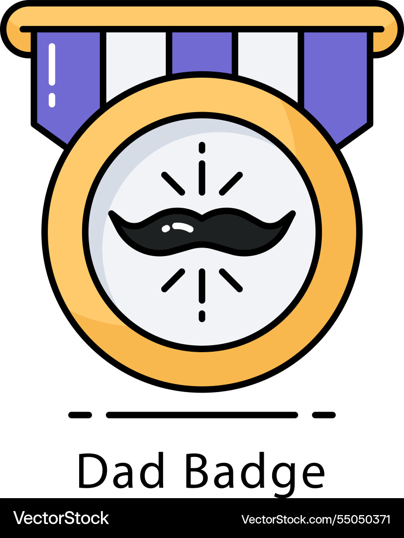 Dad badge filled icon Royalty Free Vector Image