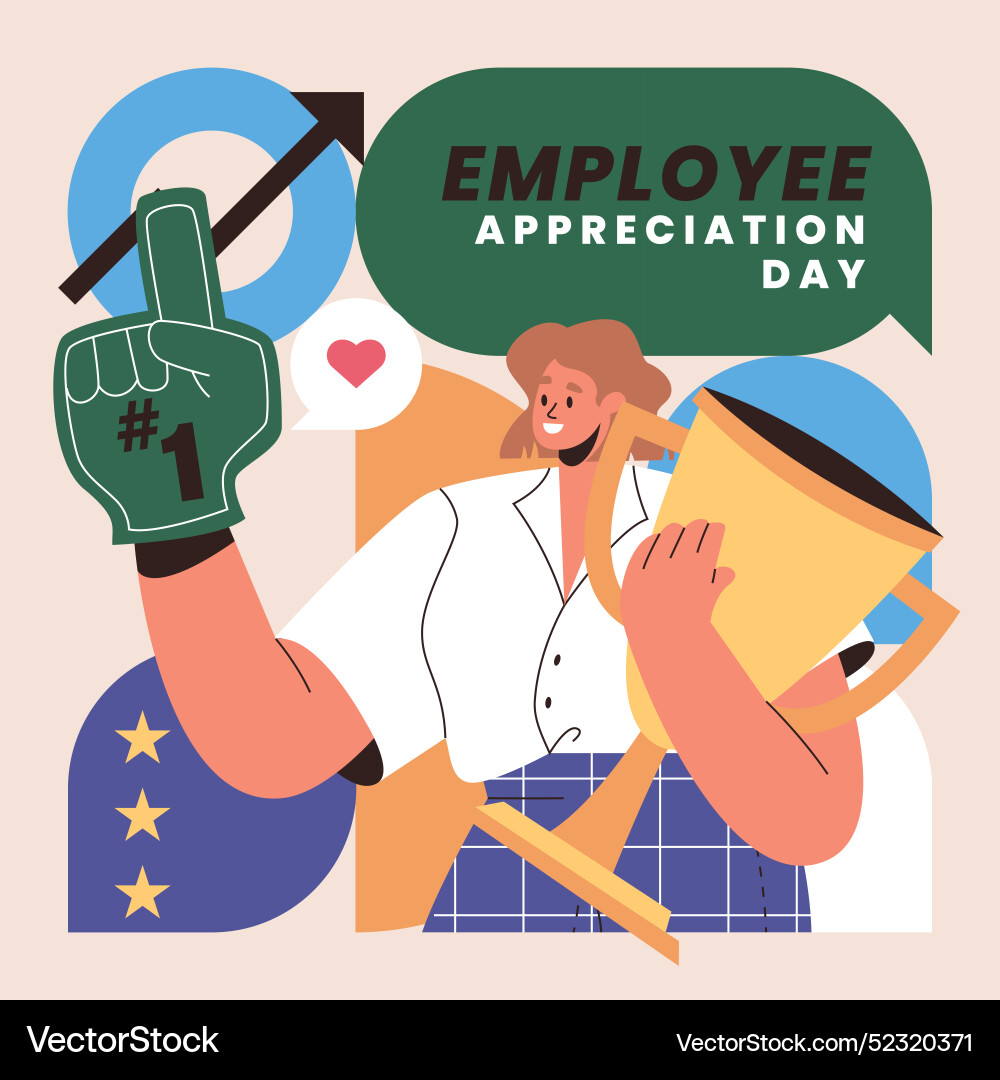 Flat employee appreciation day Royalty Free Vector Image