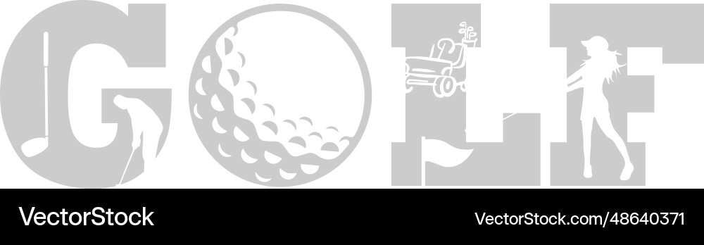 Golf Course Icon Set Royalty Free Vector Image