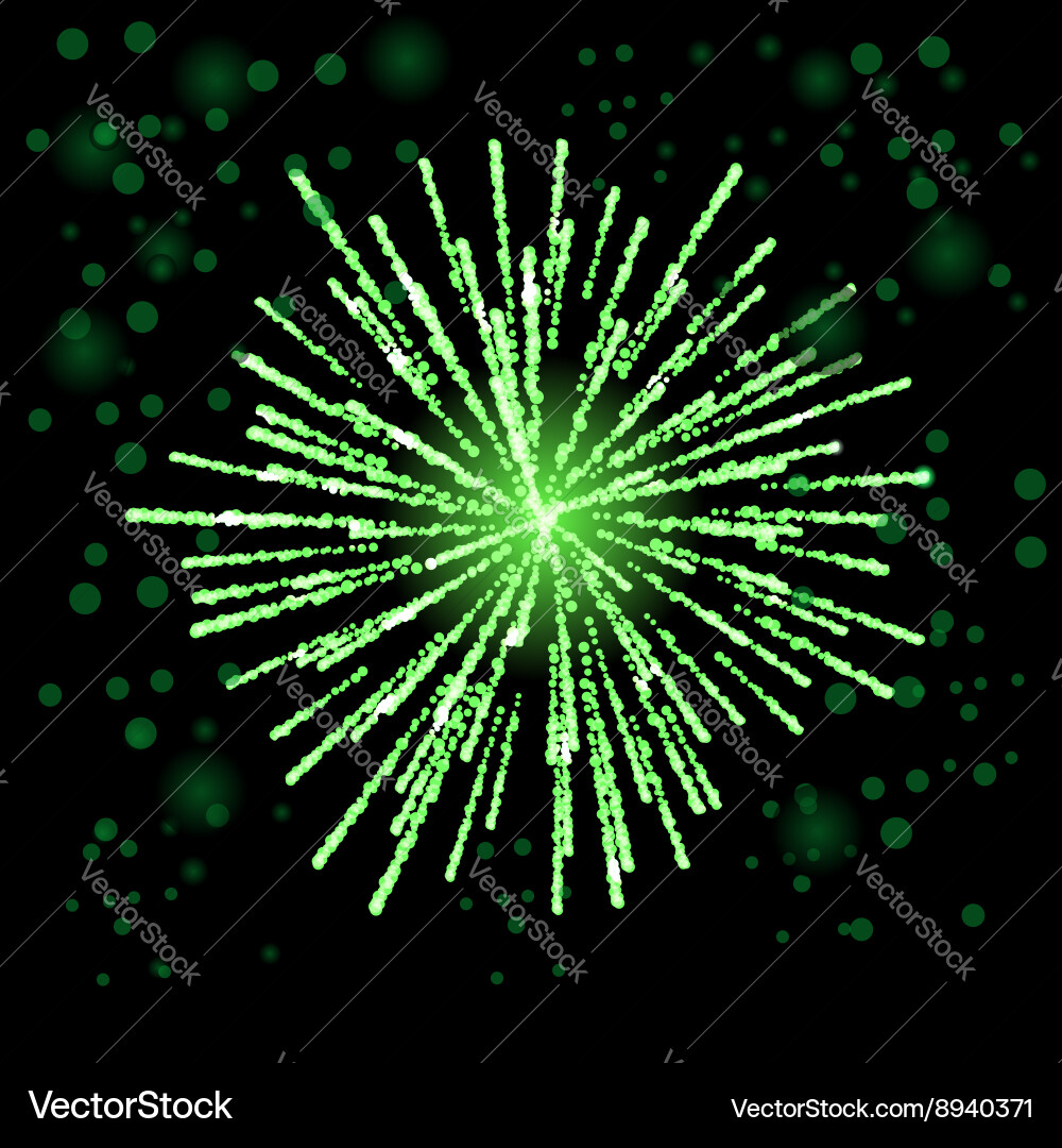 Green firework lights Royalty Free Vector Image