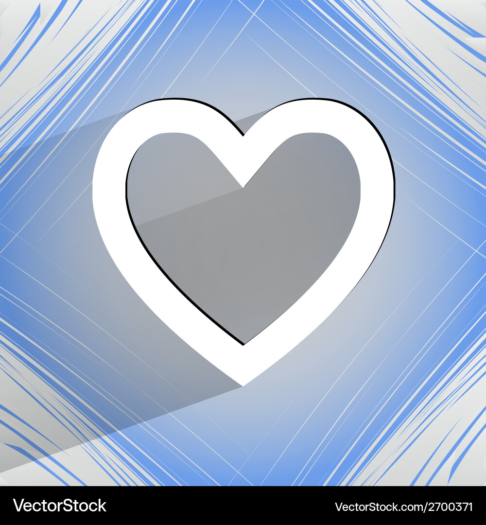 Heart flat modern web design on a geometric Vector Image