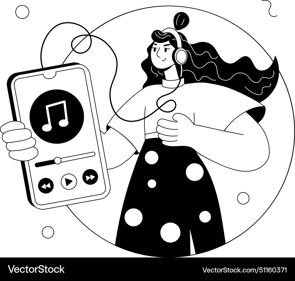 Listening music Royalty Free Vector Image - VectorStock
