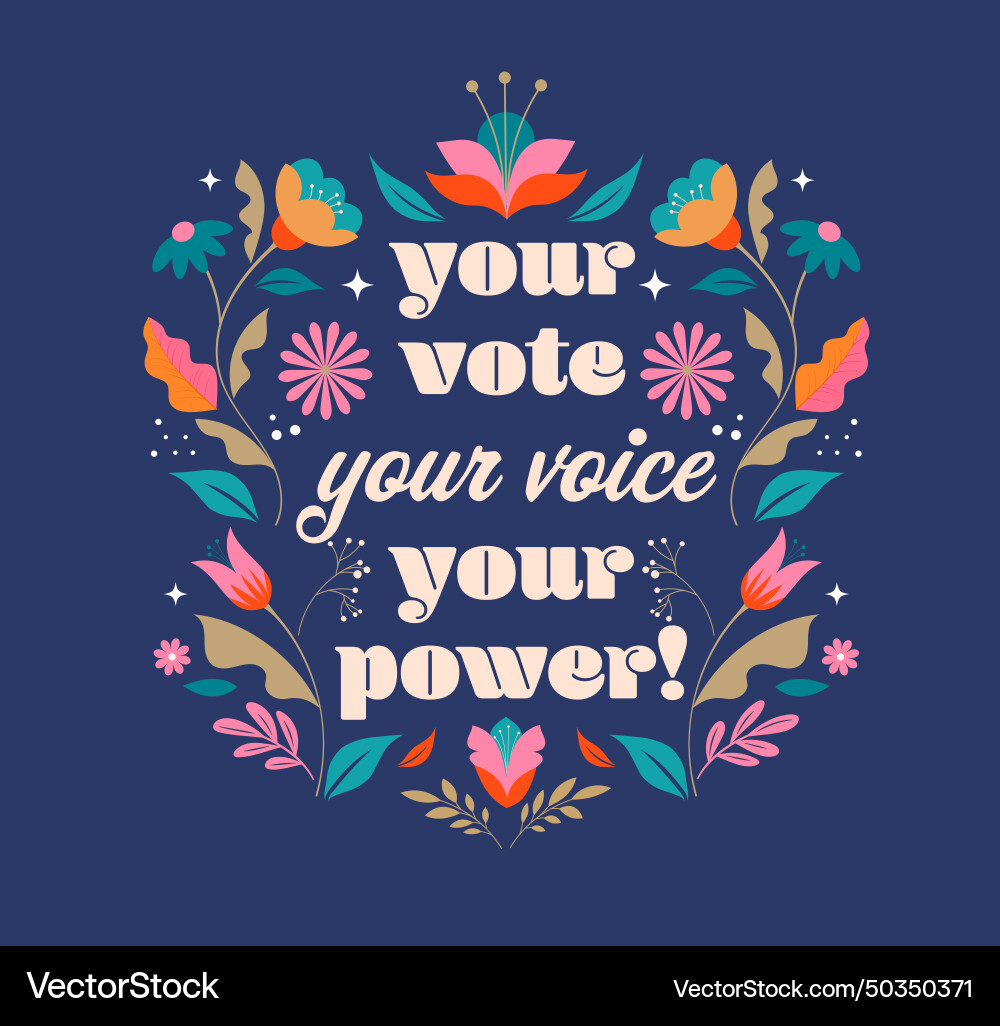 Modern floral election campaign concept design Vector Image
