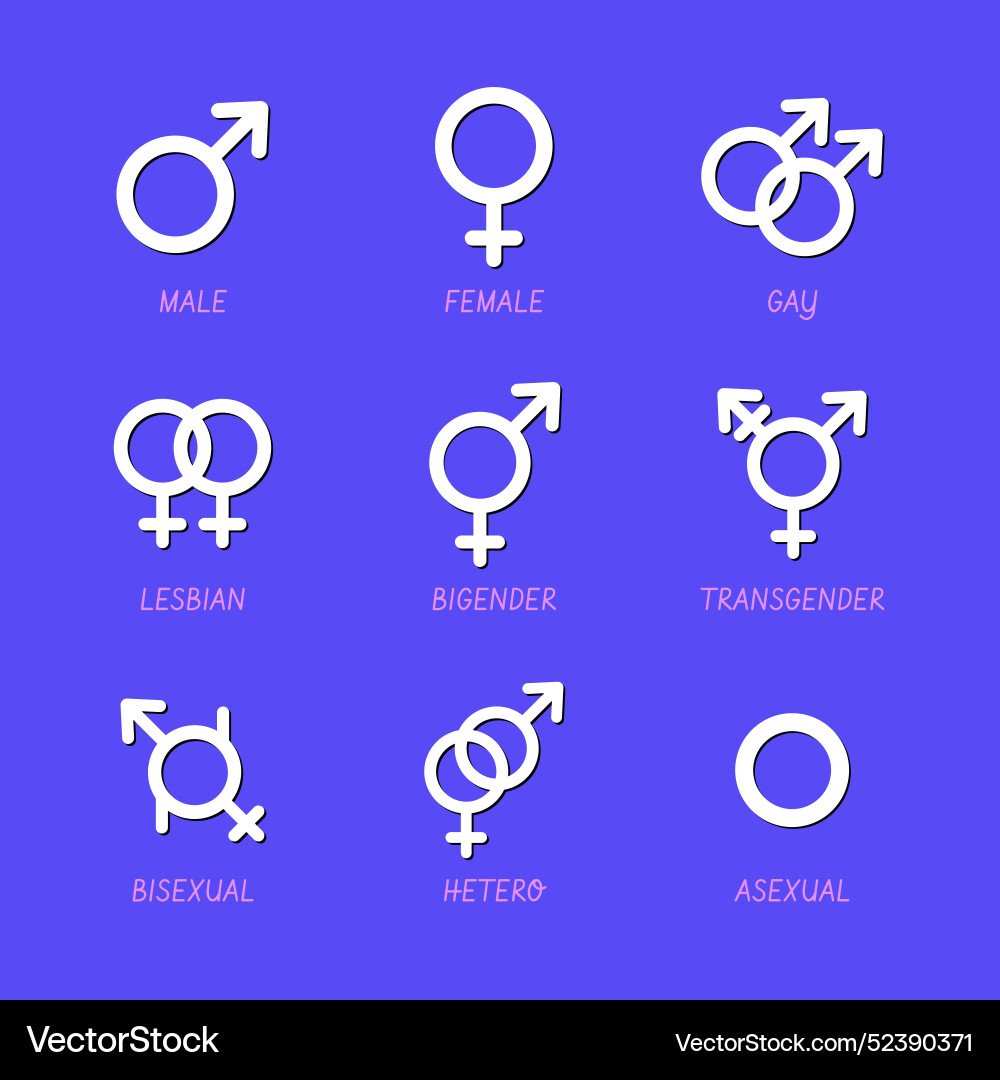 Pride month hand drawn flat lgbt symbols Vector Image