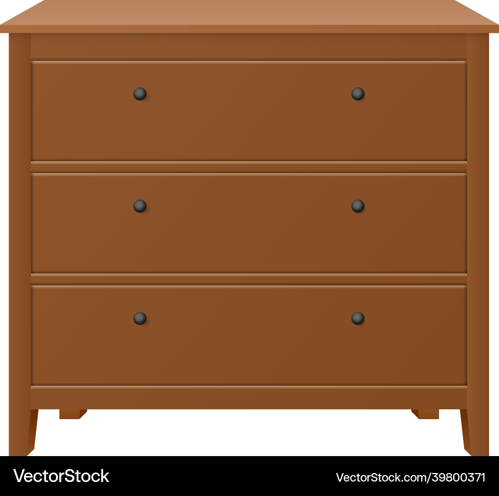 Realistic chest of drawers Royalty Free Vector Image