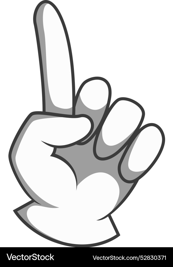 Showing forefinger in white comic glove attention Vector Image