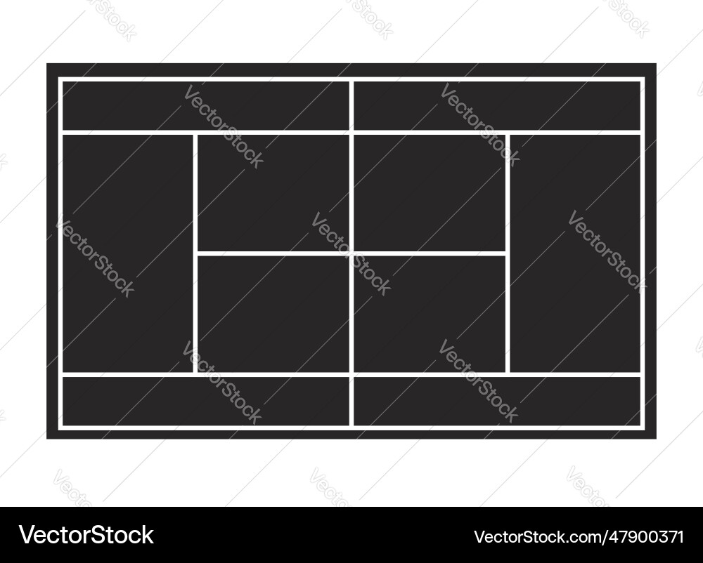 Top view of tennis court diagram Royalty Free Vector Image