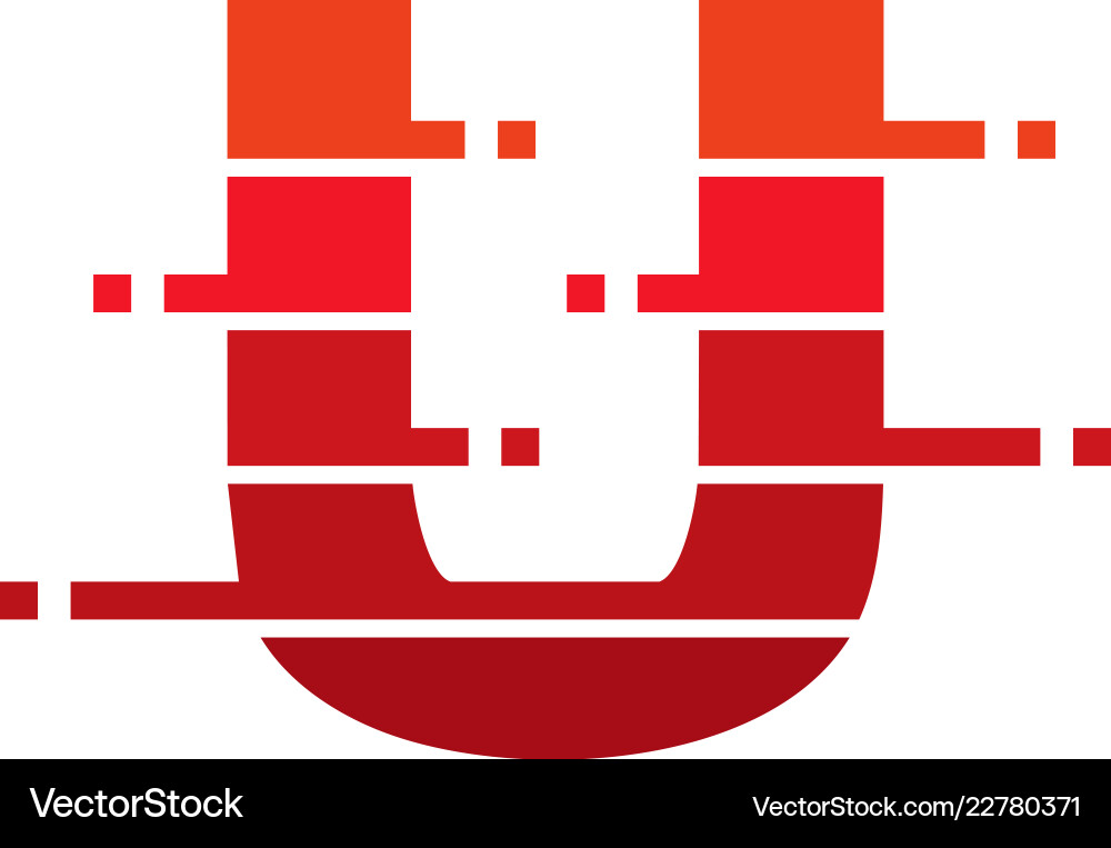 U letter pixel logo icon design Royalty Free Vector Image
