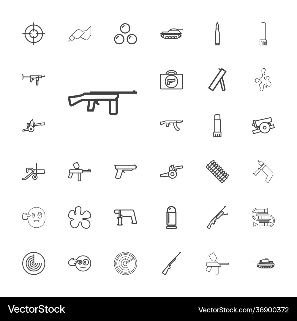 33 gun icons Royalty Free Vector Image - VectorStock