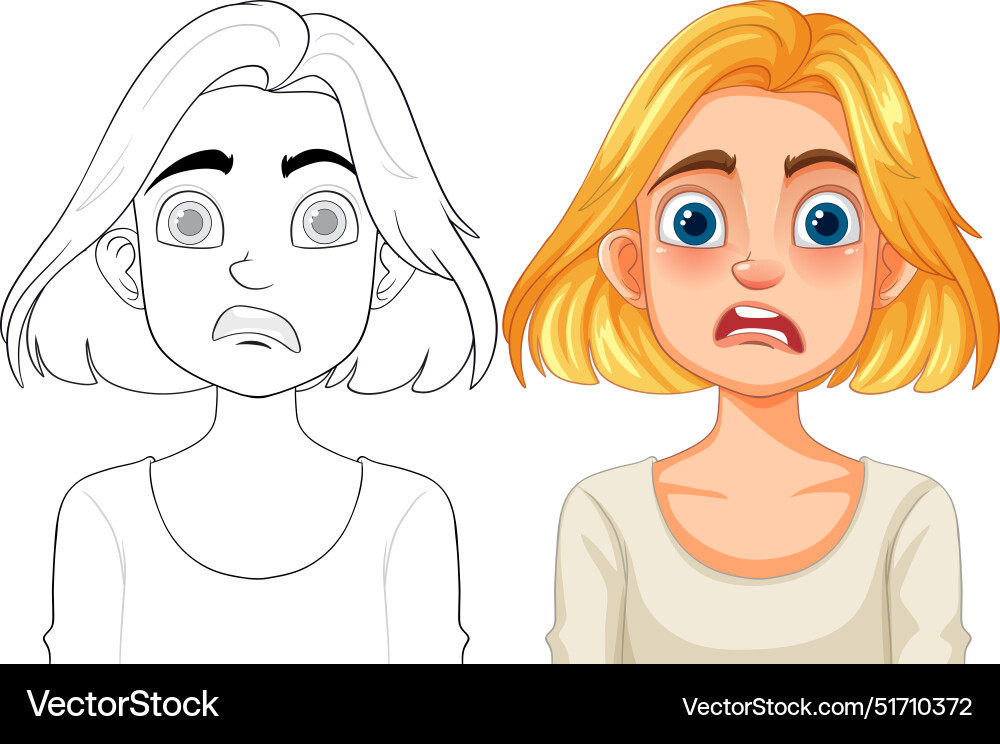 A girl with surprised face Royalty Free Vector Image