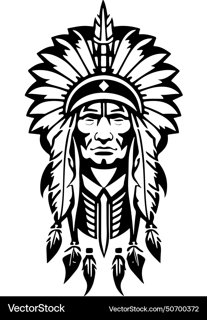 An incredible iconic native american chief Vector Image