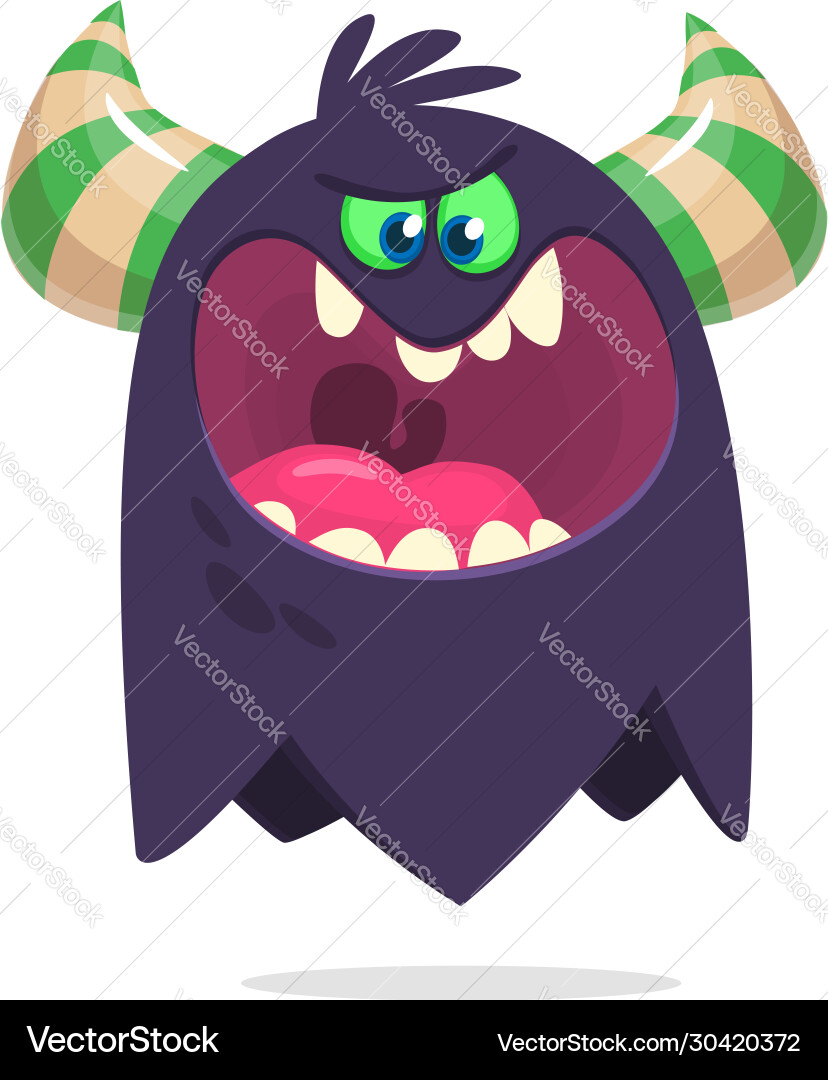Angry cartoon monster halloween Royalty Free Vector Image