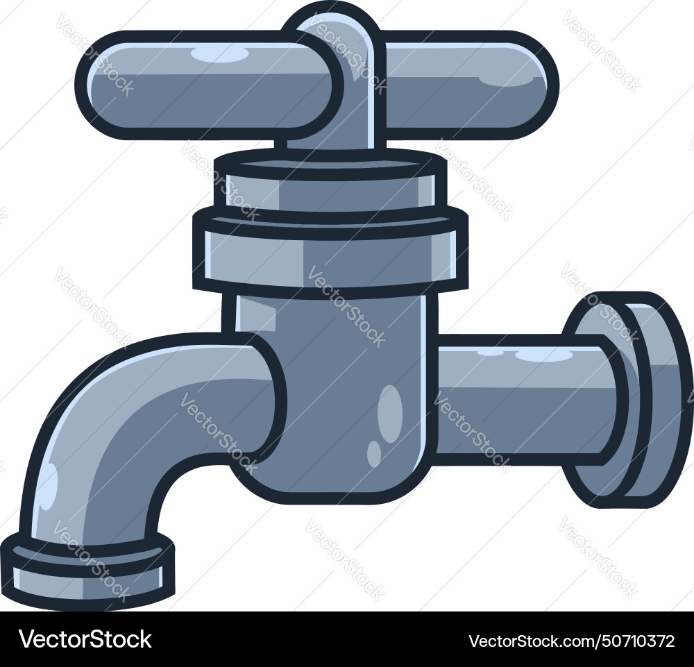 Cartoon water faucet Royalty Free Vector Image
