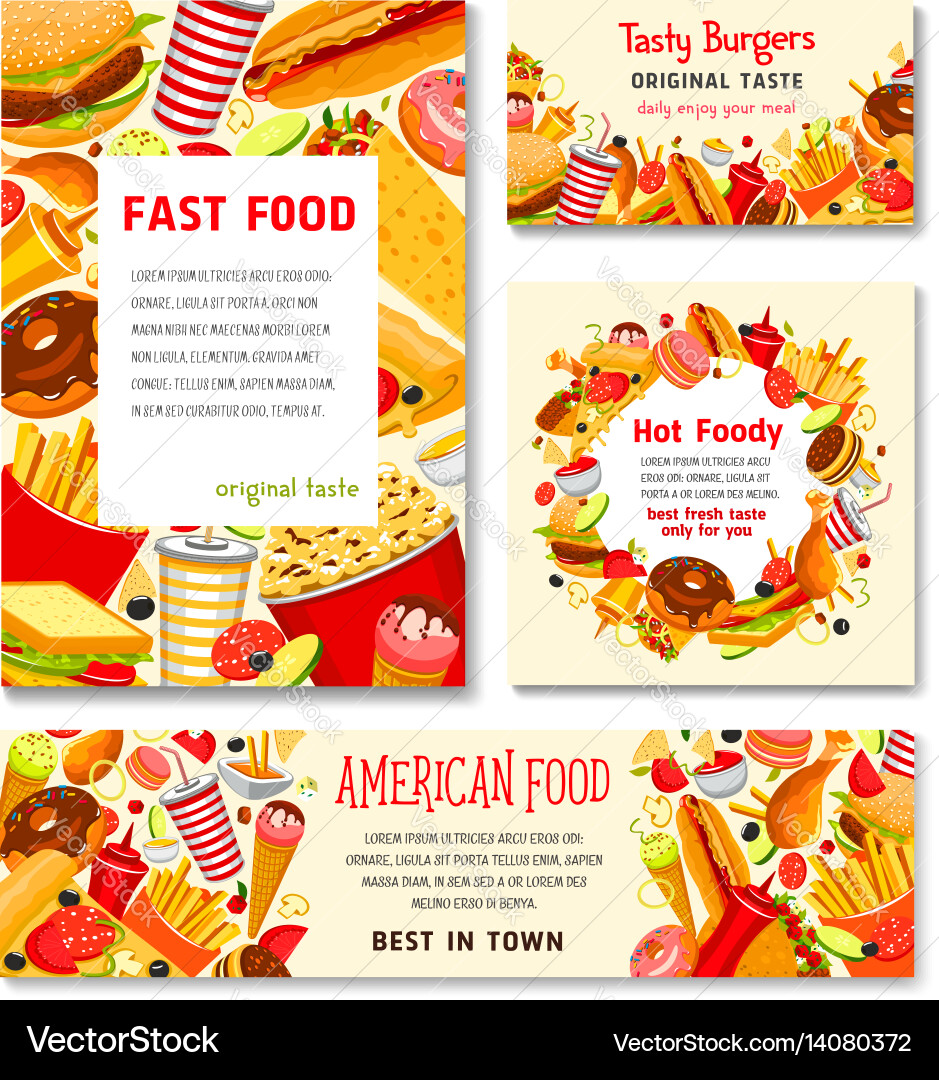 Fast Food Menu Templates Royalty Free Vector Image