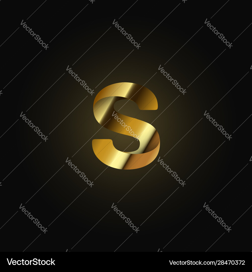 Gold paper folded character from a typeset Vector Image
