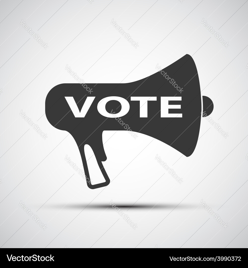 Icon megaphone with the word vote Royalty Free Vector Image