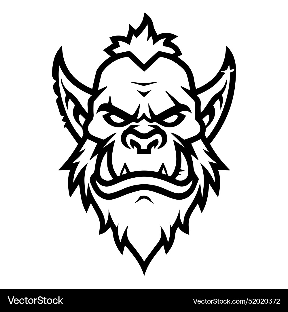 Orc icon or modern line symbol art Royalty Free Vector Image