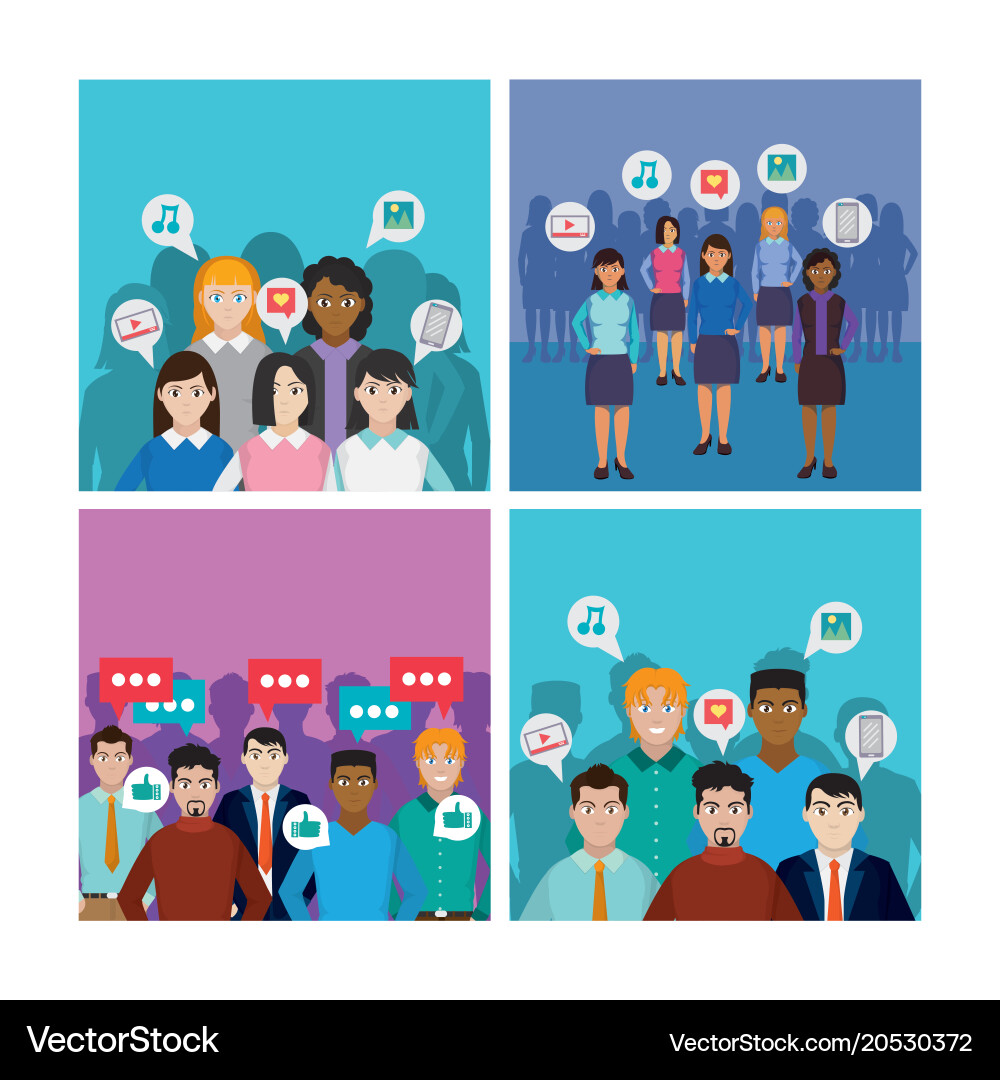 People and social media Royalty Free Vector Image