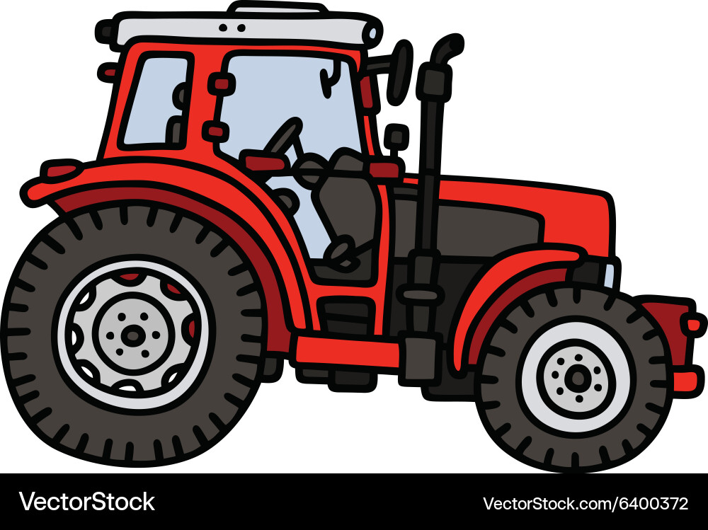 Red tractor Royalty Free Vector Image - VectorStock