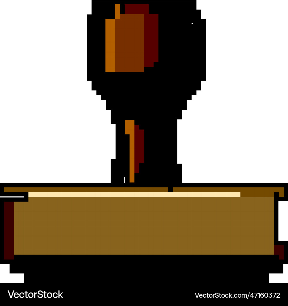 Rubber stamp handle game pixel art Royalty Free Vector Image