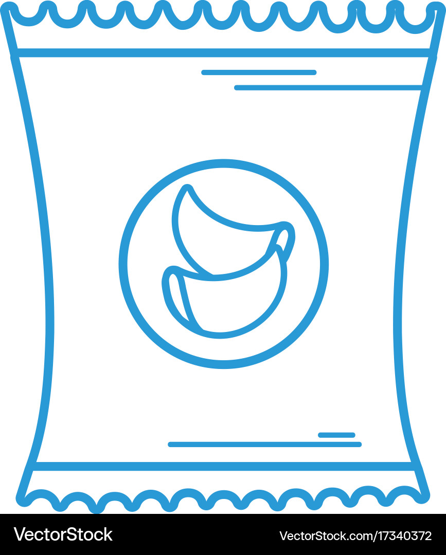 Silhouette delicious potatoes fried bag snacks Vector Image