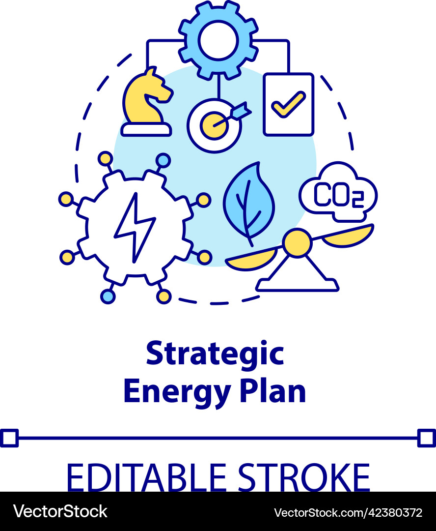 Strategic energy plan concept icon Royalty Free Vector Image