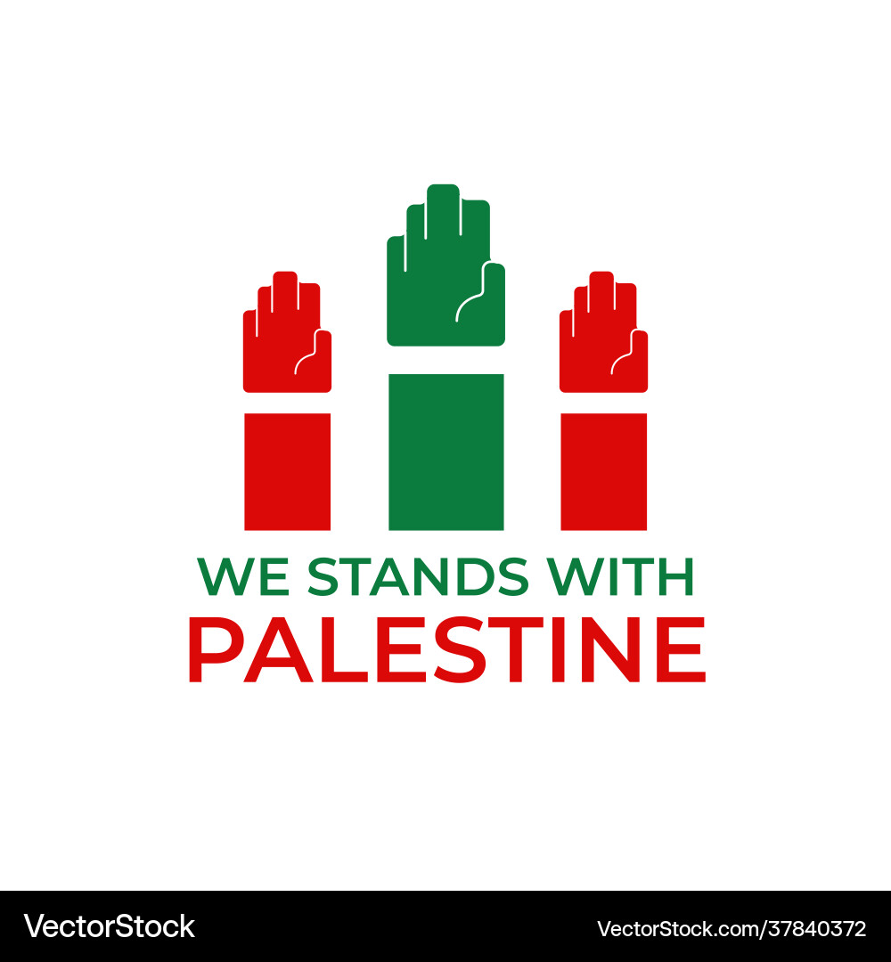 We stand with palestine poster design pray Vector Image