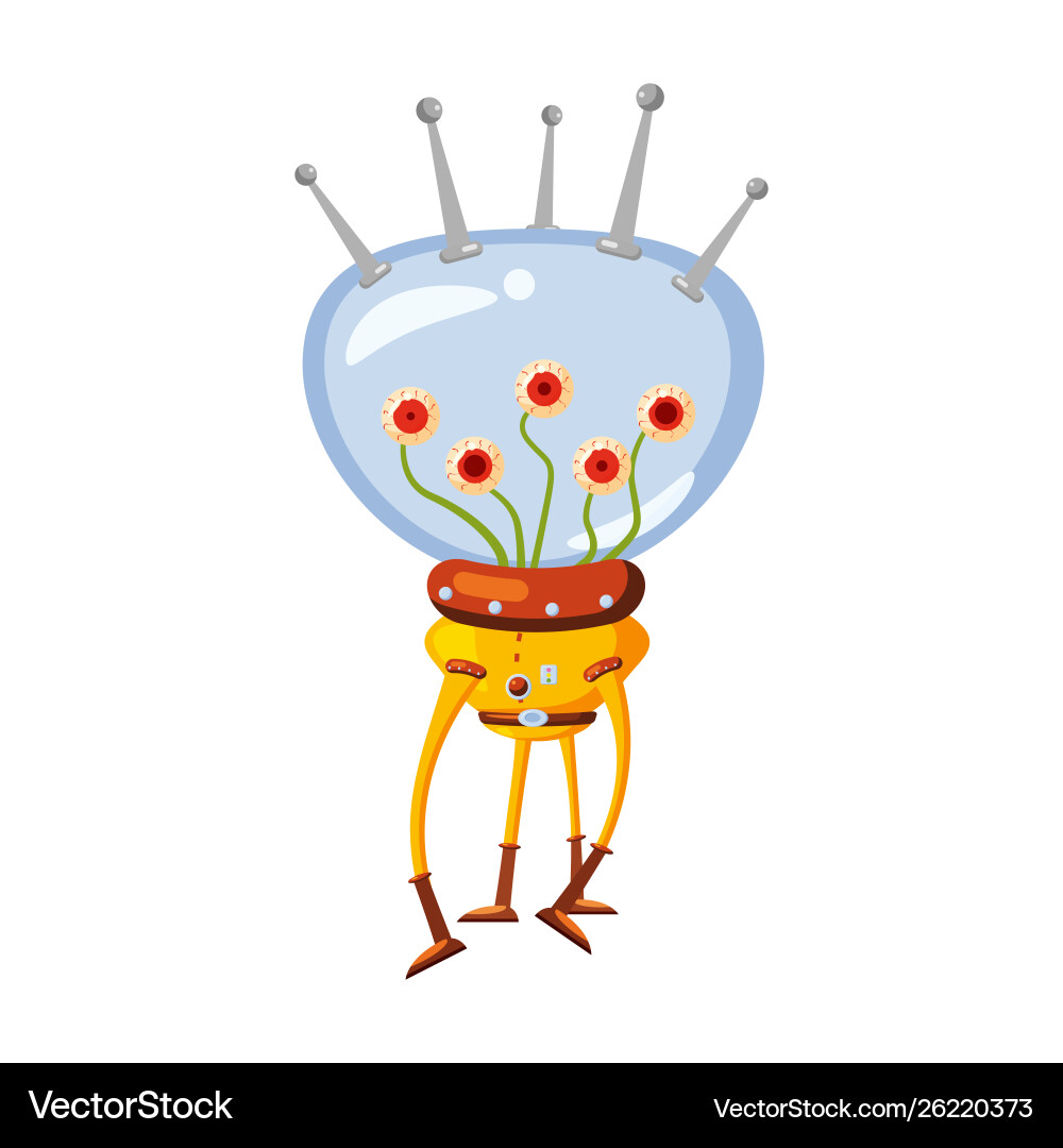 Alien in a space suit fantastic funny humanoid Vector Image