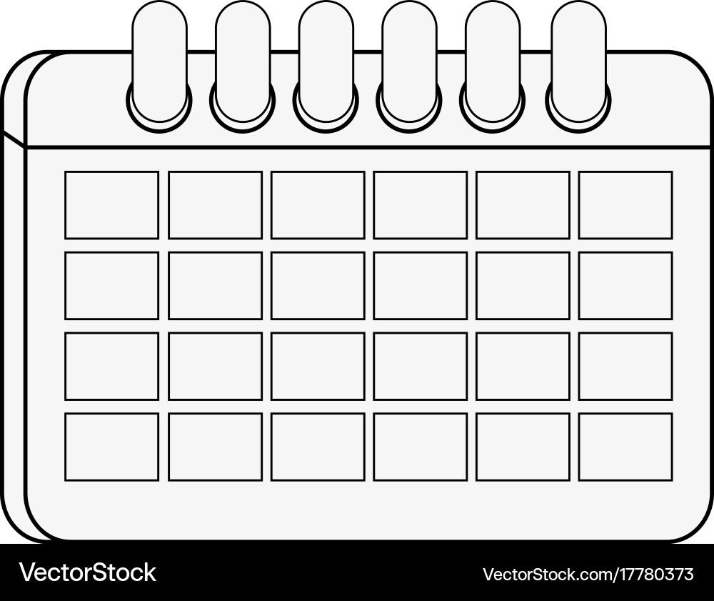 Calendar with blank dates icon image Royalty Free Vector