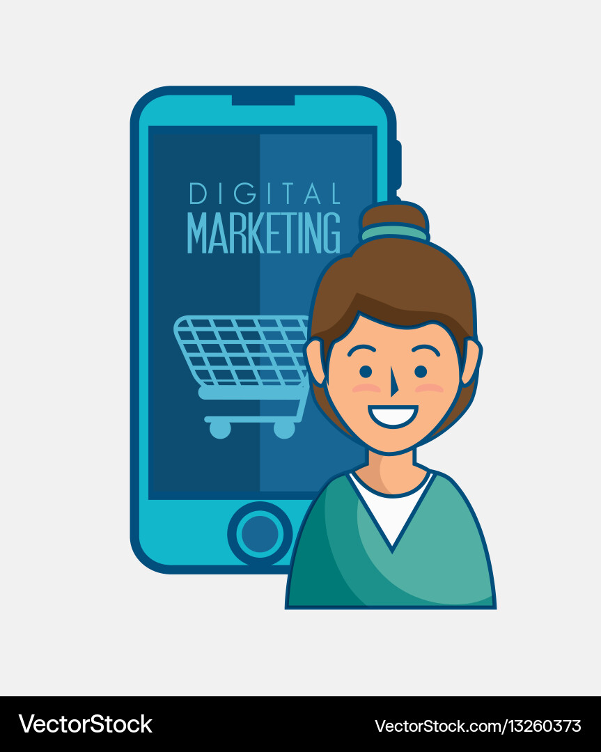 Digital marketing flat icons Royalty Free Vector Image