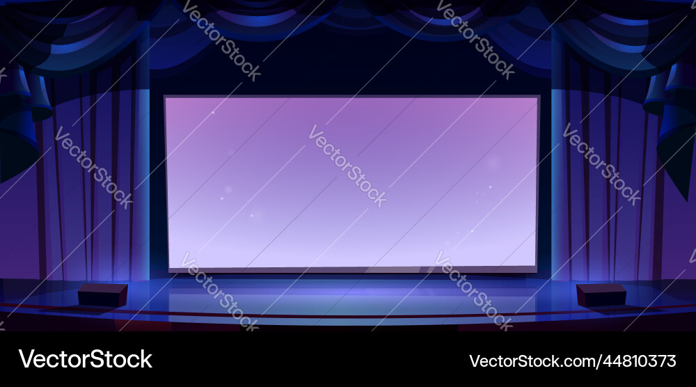 Empty stage with cinema screen cartoon Royalty Free Vector