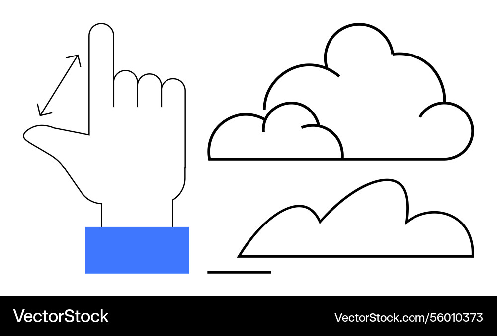 Gesture-control technology concept with hand Vector Image