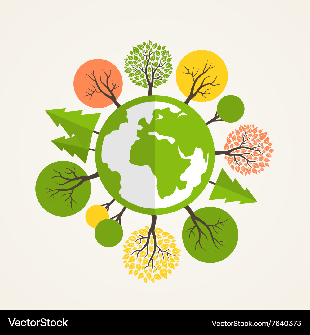 Green planet Royalty Free Vector Image - VectorStock